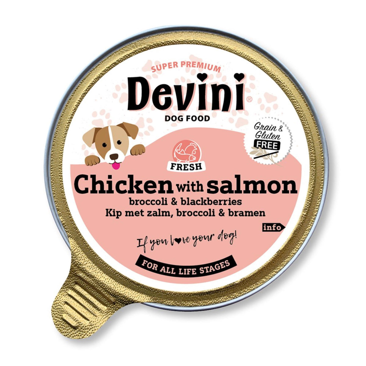 Devini Dog Food Chicken & Salmon 12x85g – PlusPets